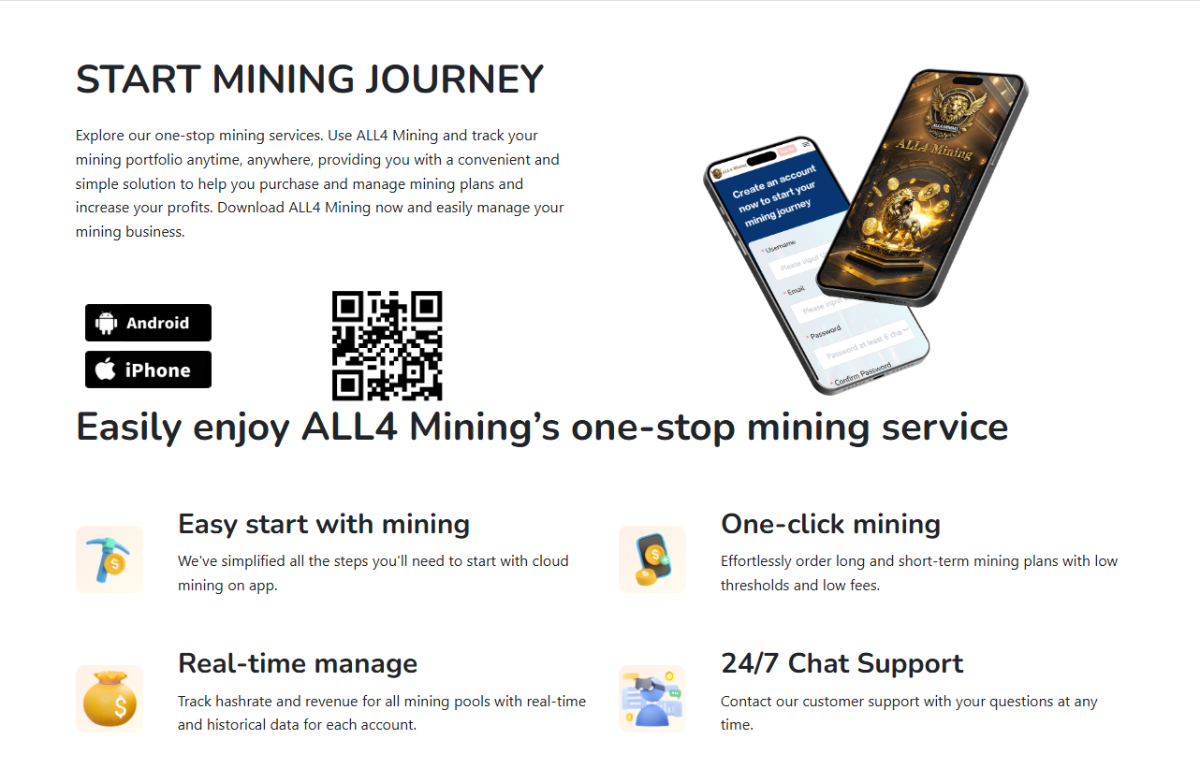 ALL4 Mining: Best Free Bitcoin (BTC) Dogecoin (DOGE) Cloud Mining Platform Regulated in the UK