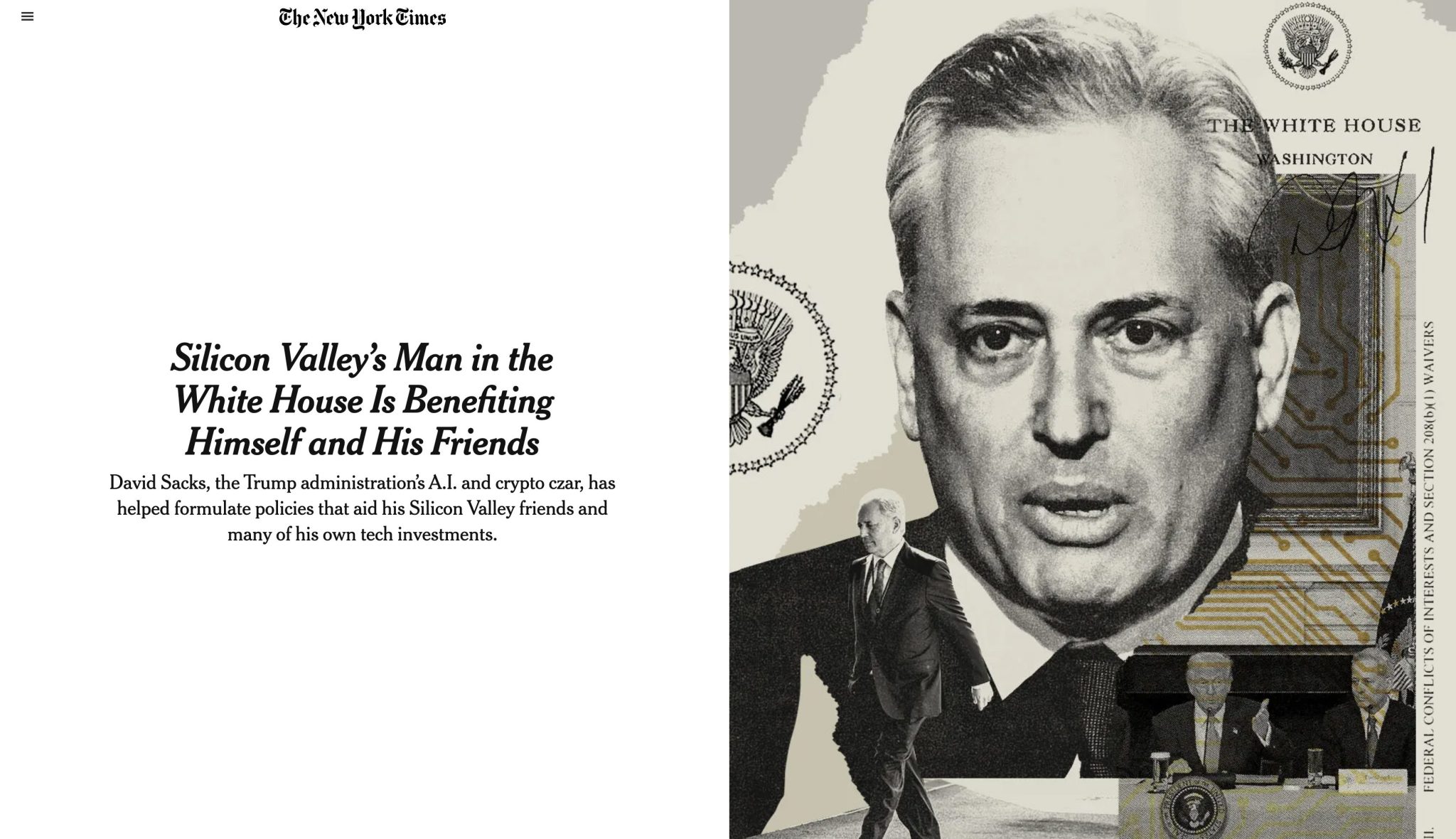 David Sacks Slams NYT Conflict of Interest Claims