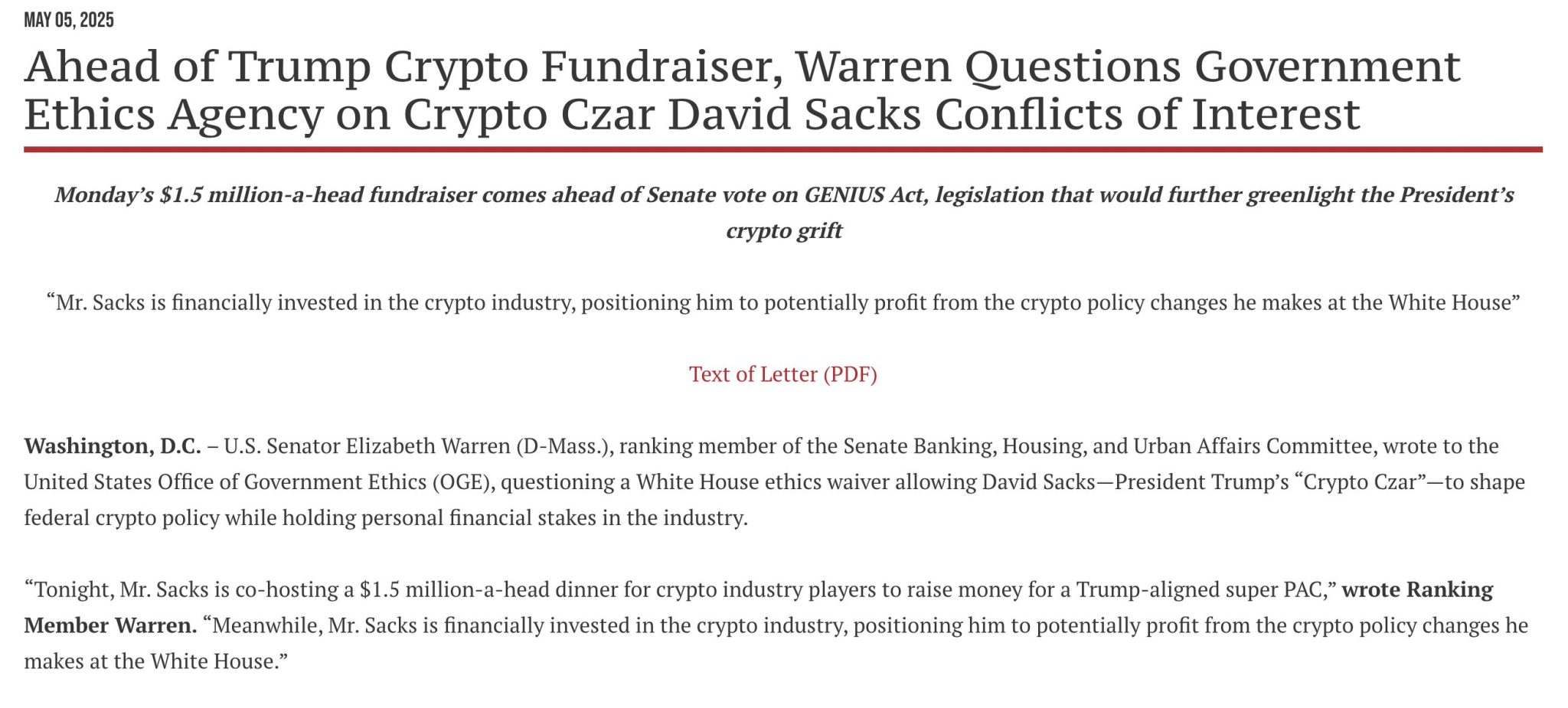 David Sacks Slams NYT Conflict of Interest Claims