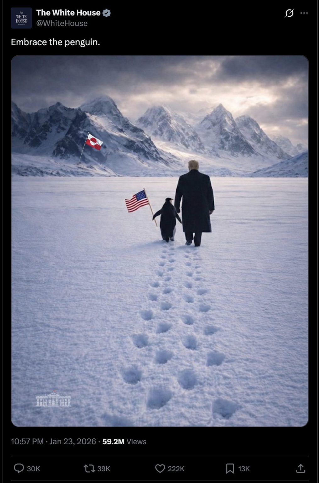 Penguin Meme Coin Surged 18,000% After Viral White House Post