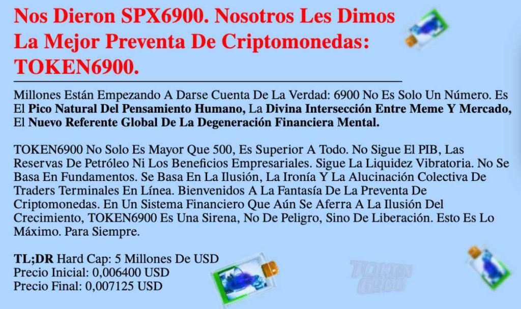 El 40% de la preventa del Token6900 se ha completado