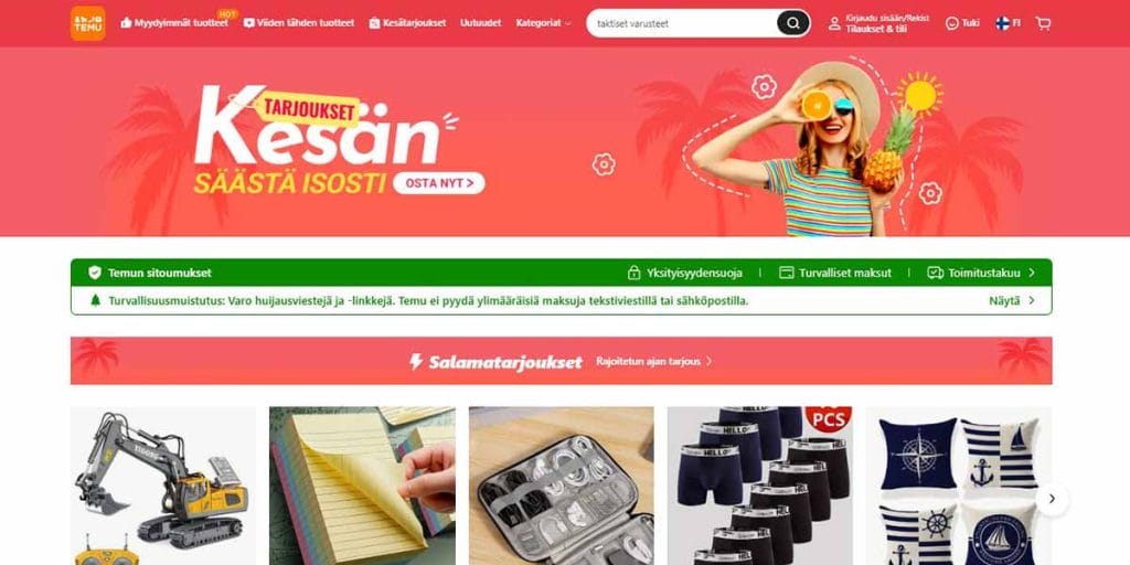 Temu verkkokauppa - Temu Finland palvelee myös suomalaisia