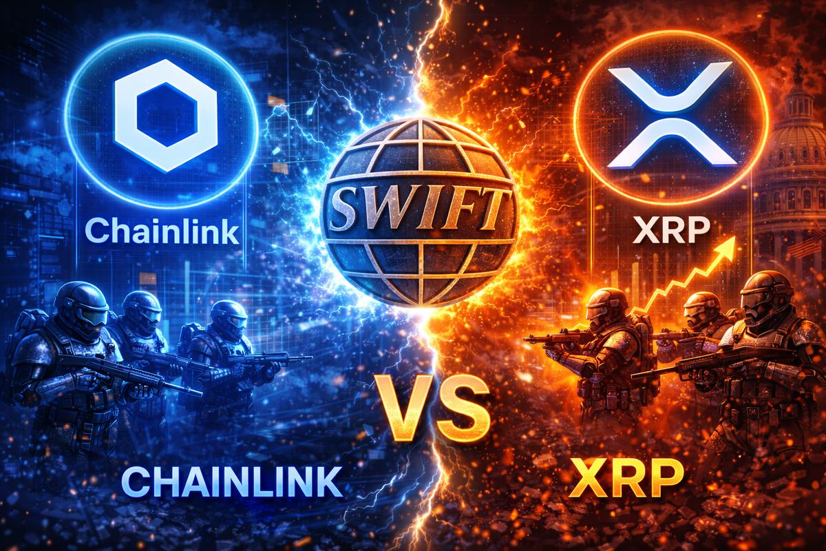 Gaat LINK of XRP SWIFT overnemen? Chainlink bereikt $1,5T RWA